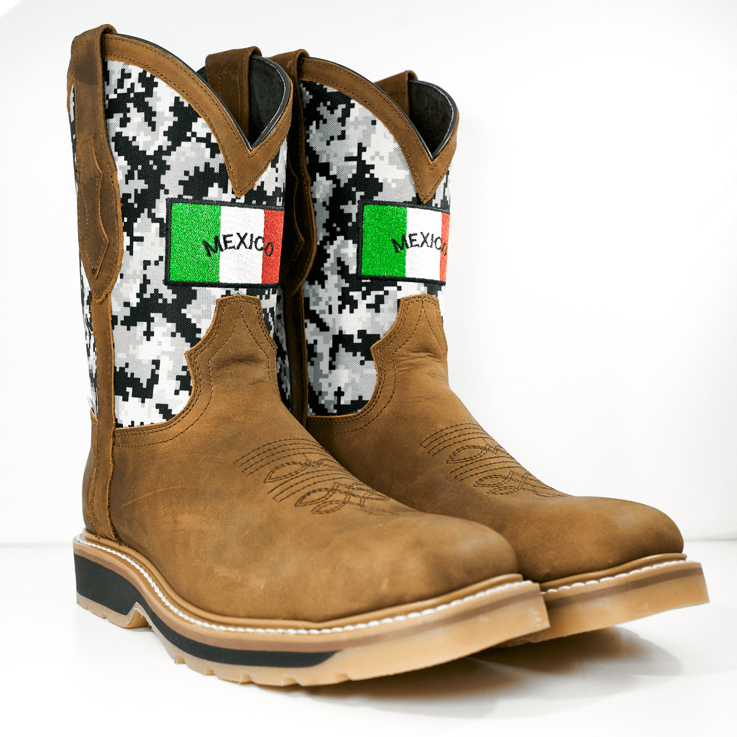 Botas Hombre Vaqueras Trabajo Western Cowboy Bandera Mexico