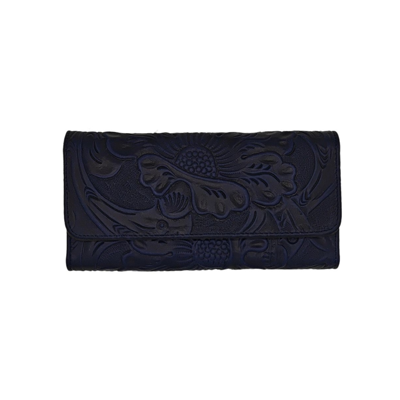 Cartera en Piel Genuina Cincelada Fana Fanny Azul Marino