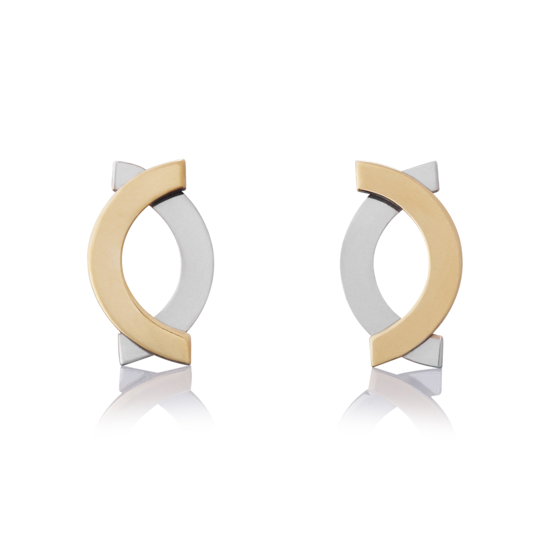 Aretes de oro 14k GIALLO Broquel GIALLO COLLECTION Símbolo de oro ...