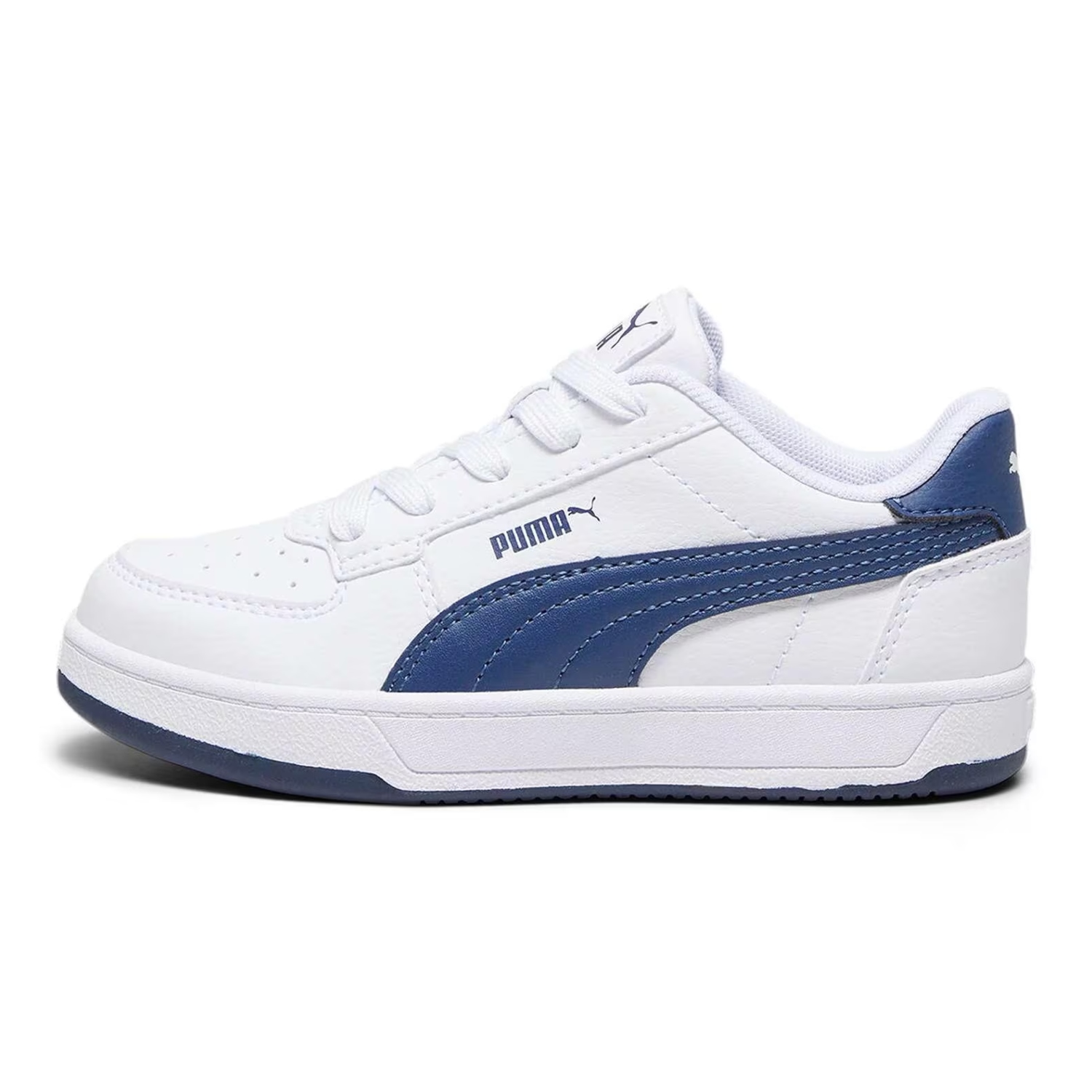Tenis Casual Puma Caven 2.0 Ps blanco con azul 393838 08 niño