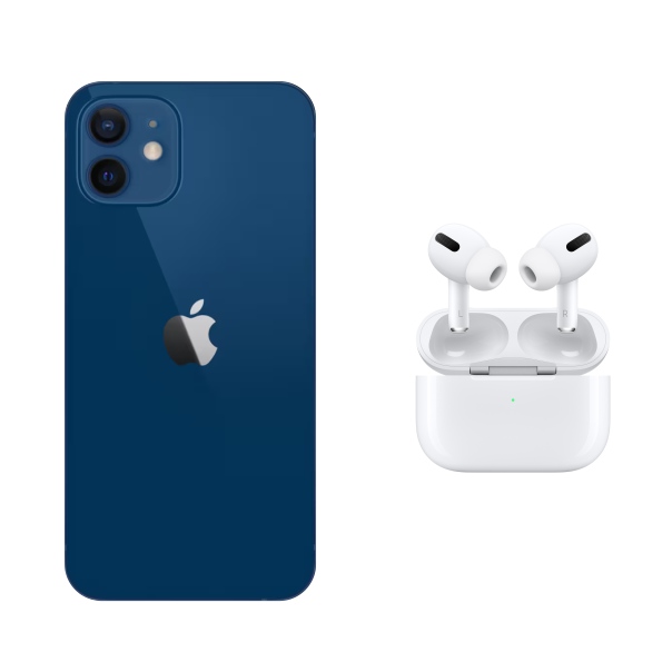 Apple iPhone 12 Azul 256GB Reacondicionado + Audífonos inalámbricos.