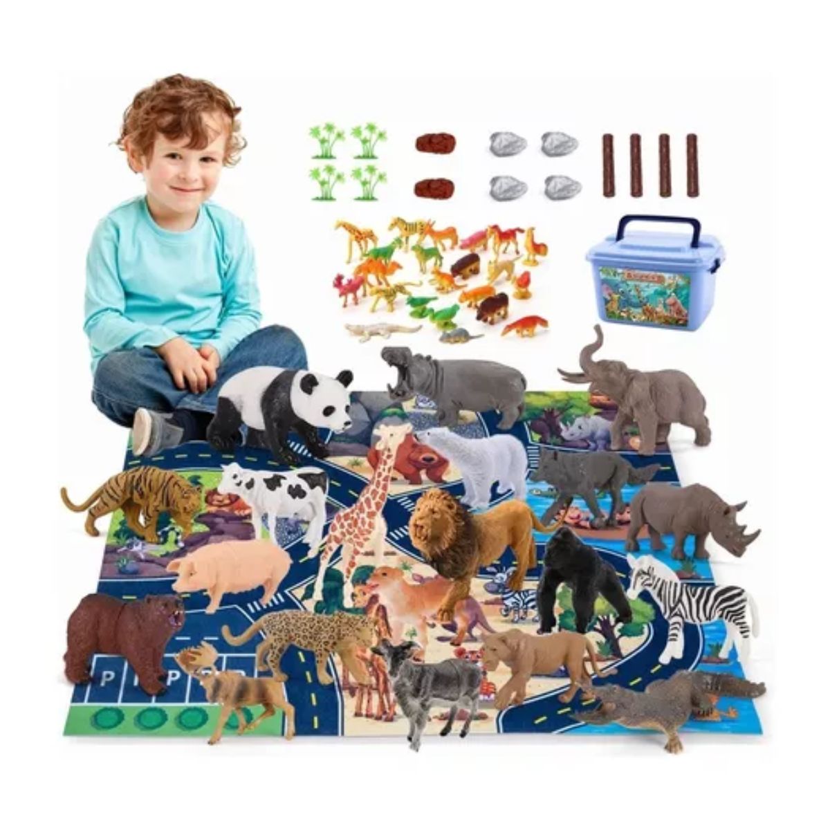 Juguetes Para Niños, Juguetes De Animales Con Mapas 60 Pzs.