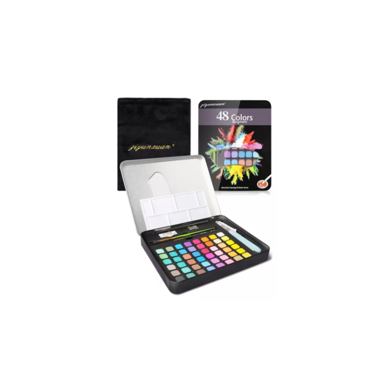 Kit Acuarelas Profesionales Arte Acuarelas Sólidas 48colores.