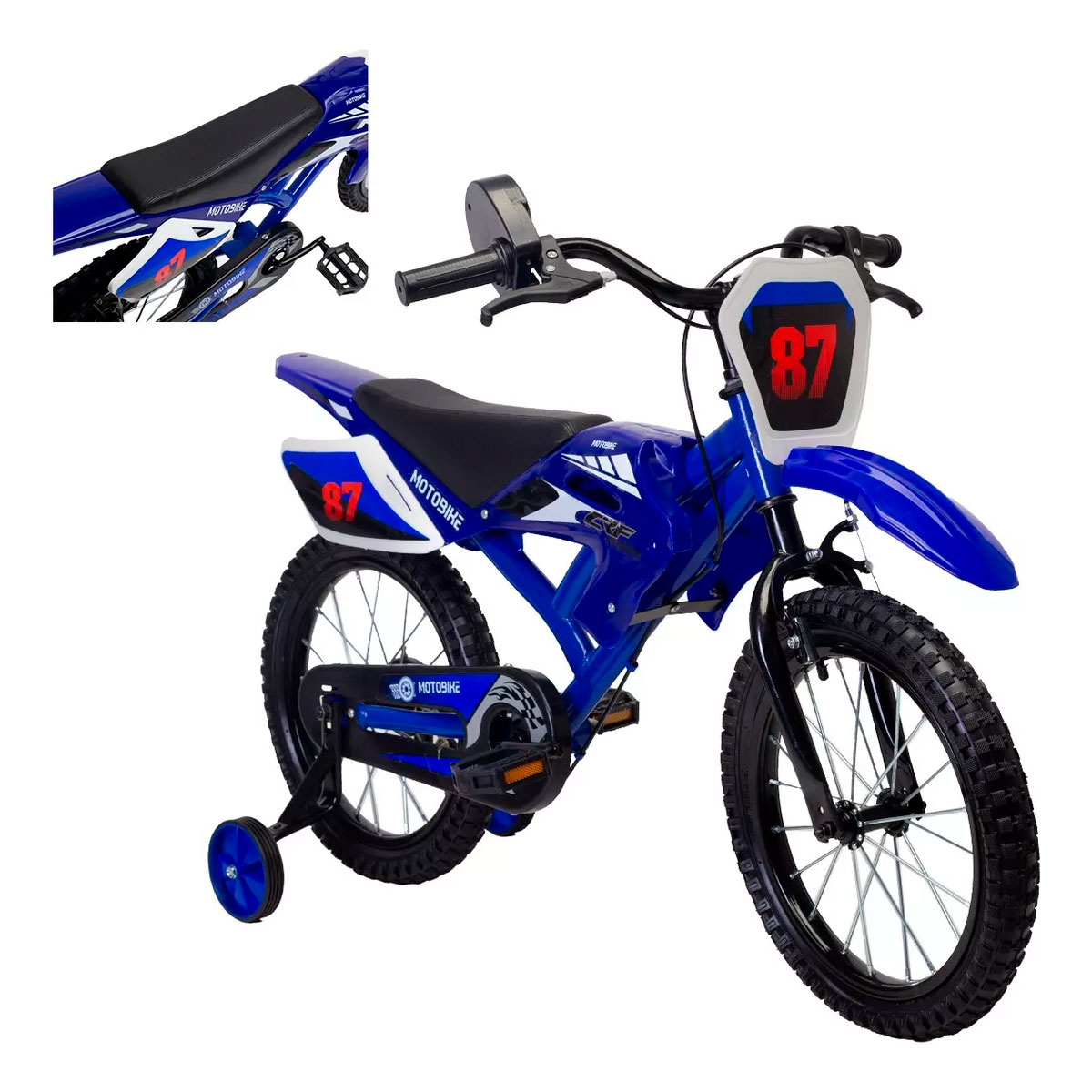 Bicicleta Tipo Motocross R12 AEIOU ABJ125 Azul