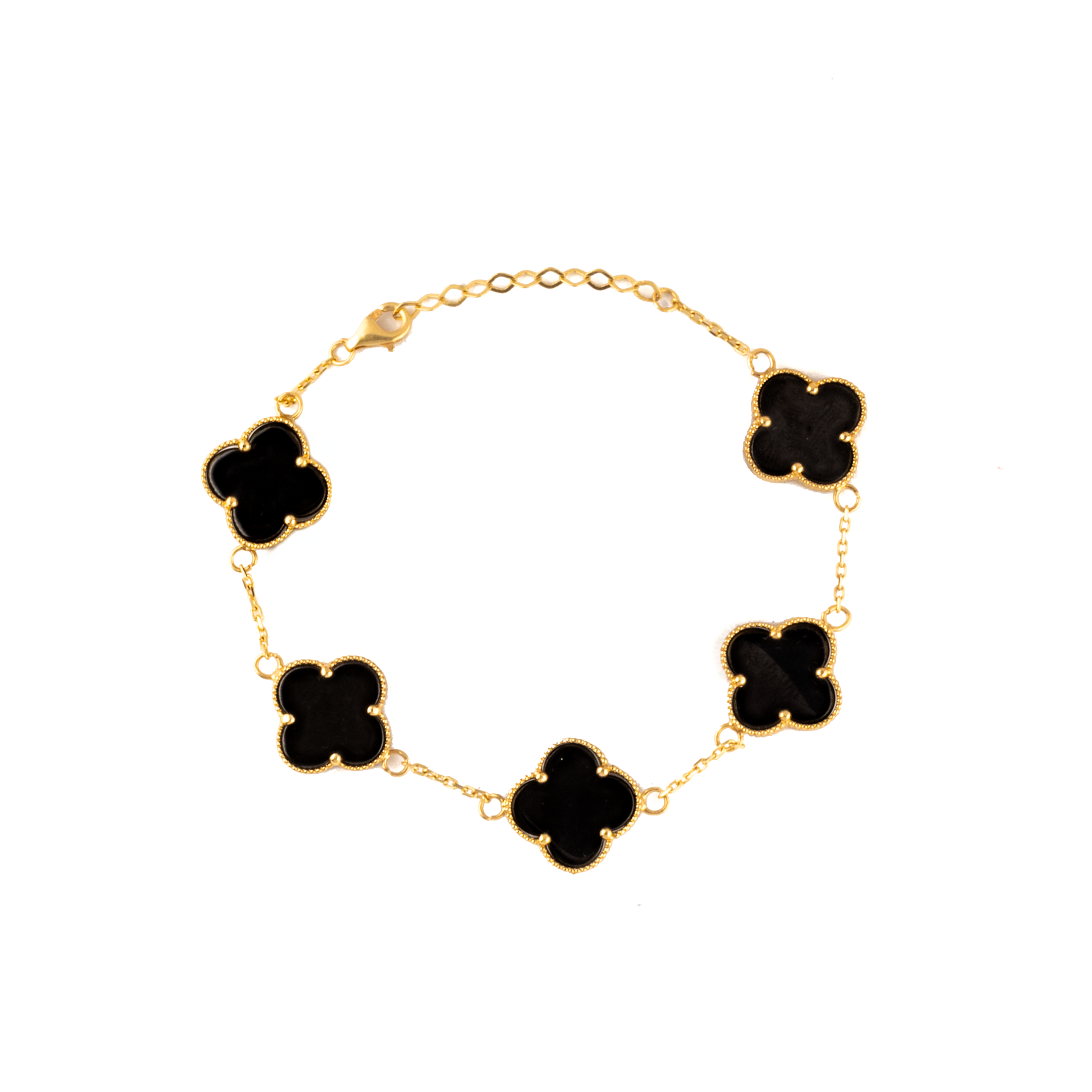 Pulsera Trébol Oro 14 Kilates. Oro Fino Joyería..