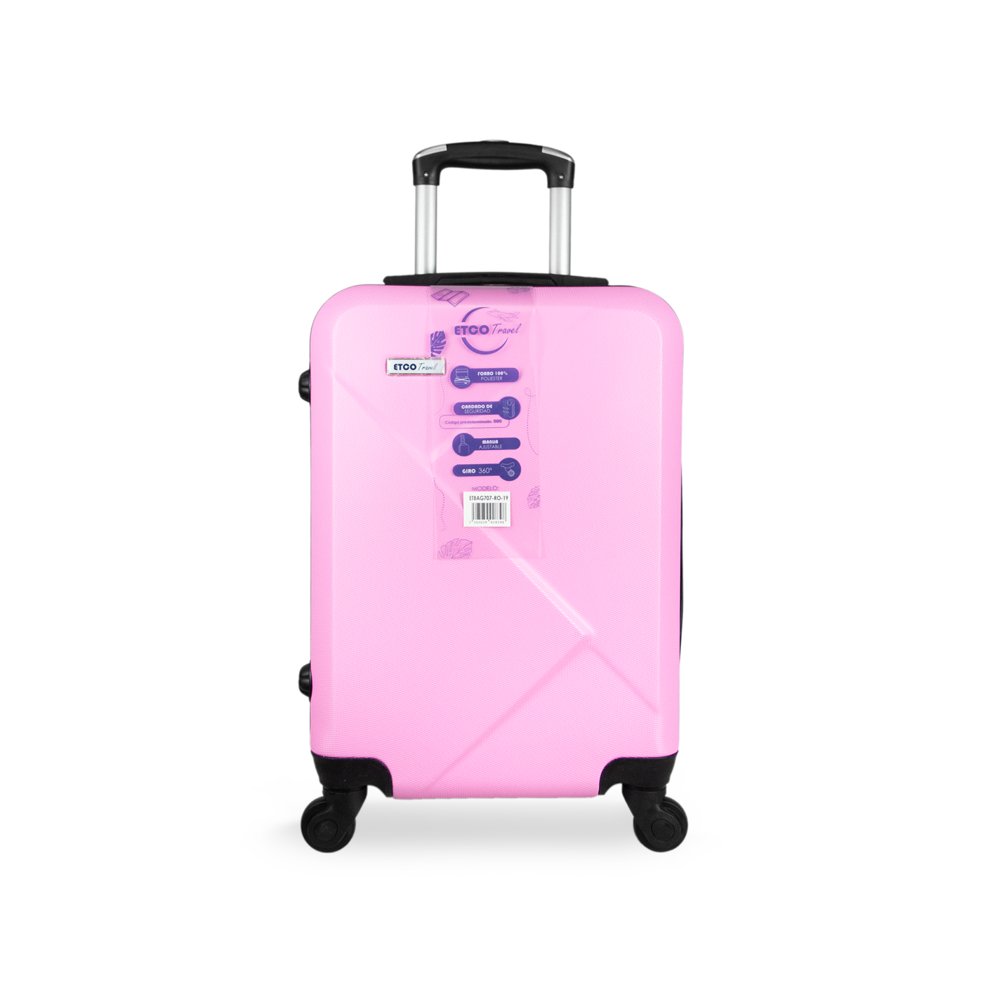 Maleta De Viaje Ligera 19 Pul Etco Travel Equipaje De Mano color Rosa ...