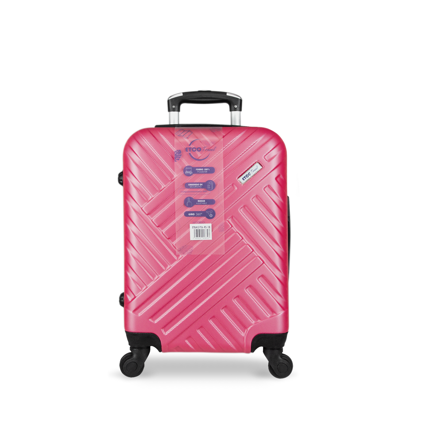 Maleta De Viaje Ligera 18 Pul Etco Travel Equipaje De Mano color Rosa ...