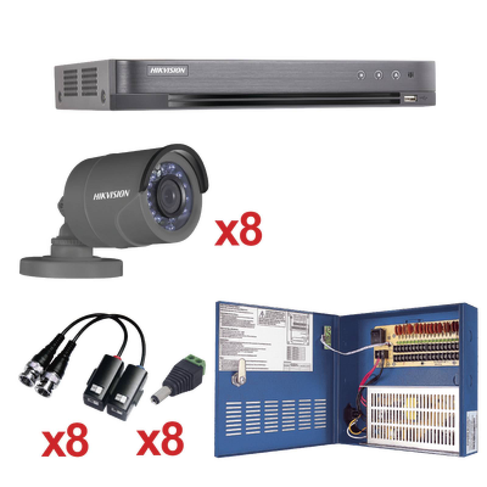 Sistema Hikvision Turbohd 1080p Dvr 8 Canales 8 Cámaras Bala