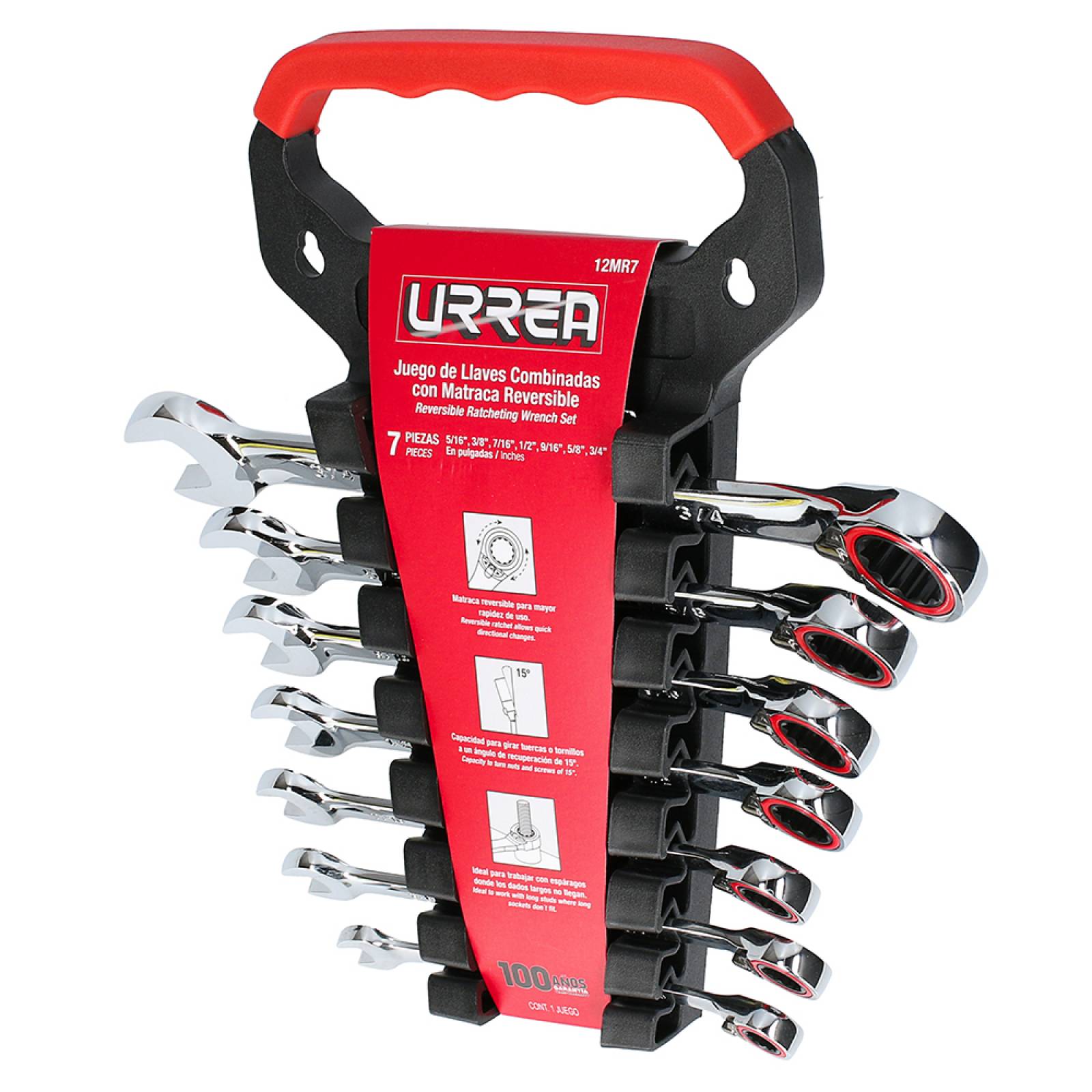 Juego 7 Llaves Reversibles De Matraca Flexibles Urrea