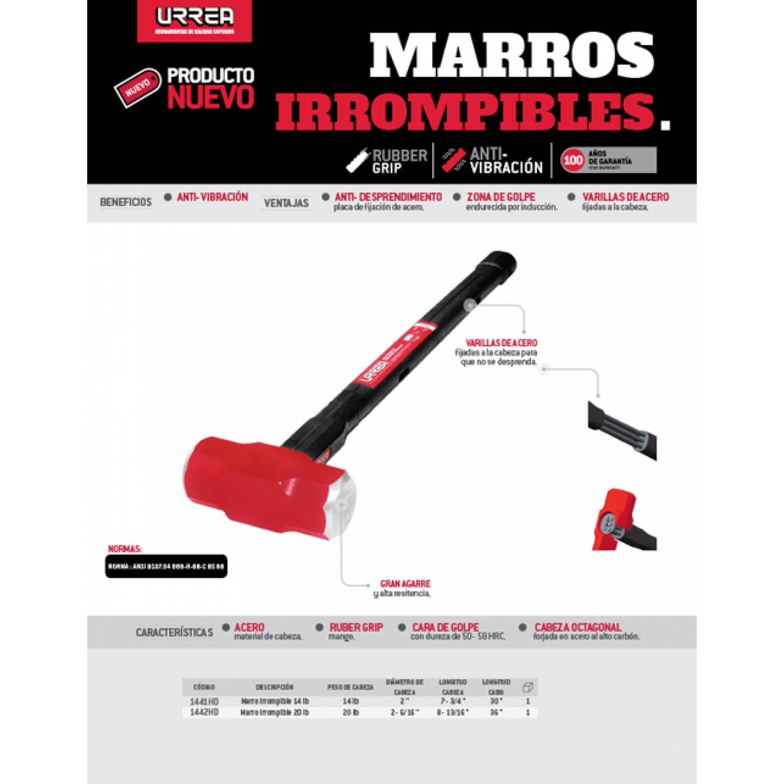 Marro Irrompible De 20 Lb 1442HD Urrea