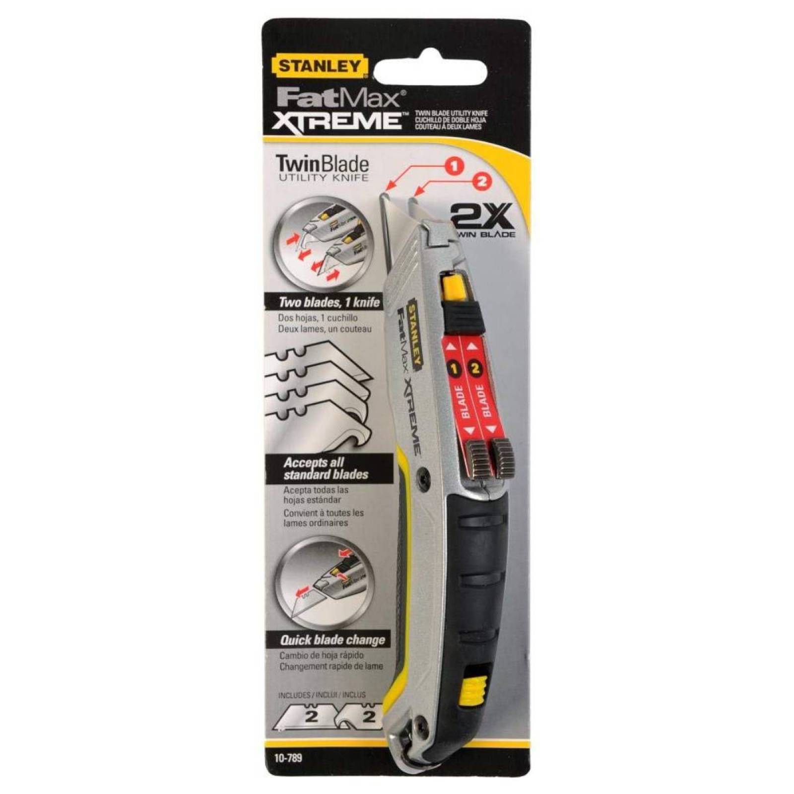 Navaja Cutter FatMax Doble Cuchilla + 4 Repuestos Stanley