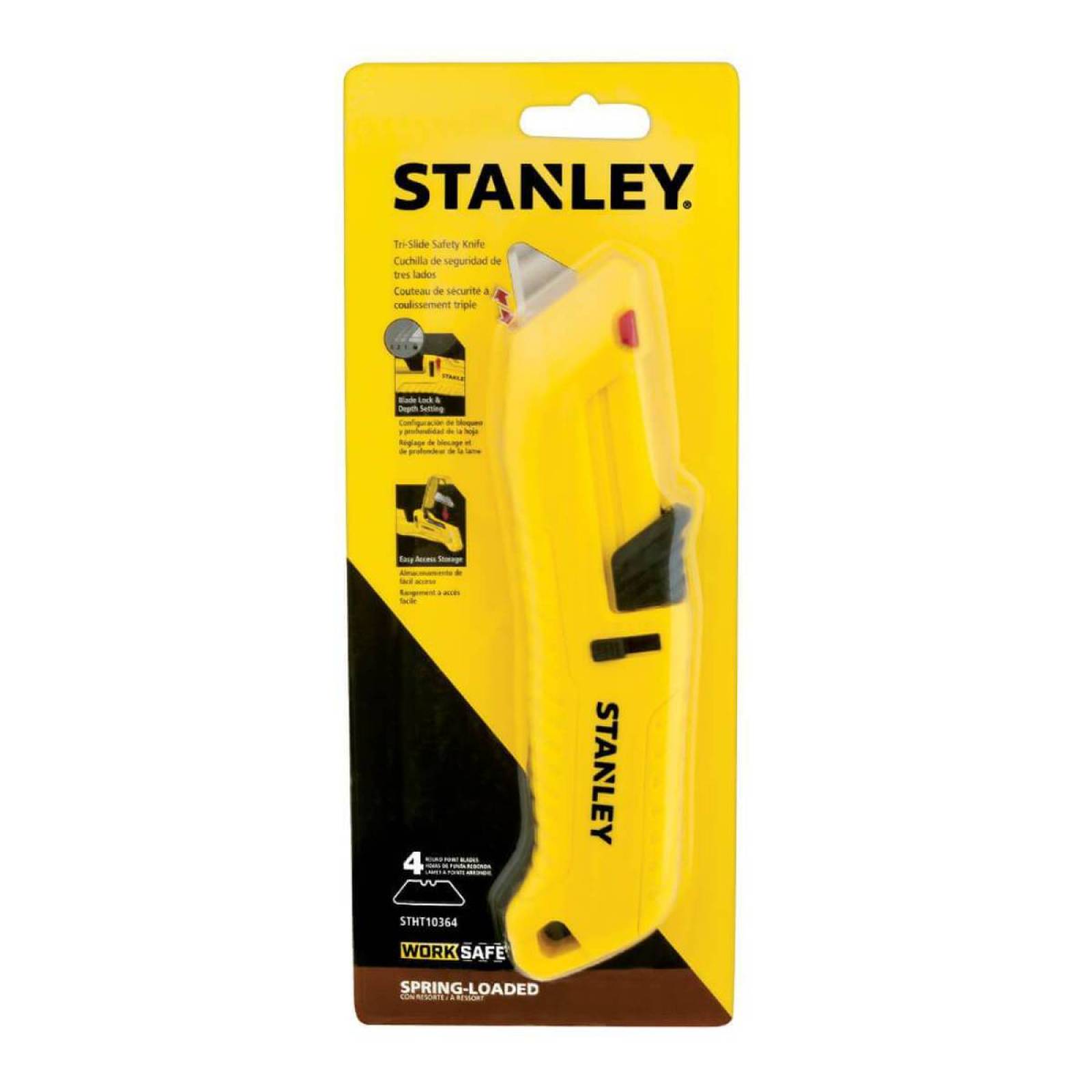 Navaja Cutter Autoretractil de Seguridad Triple Lado Stanley