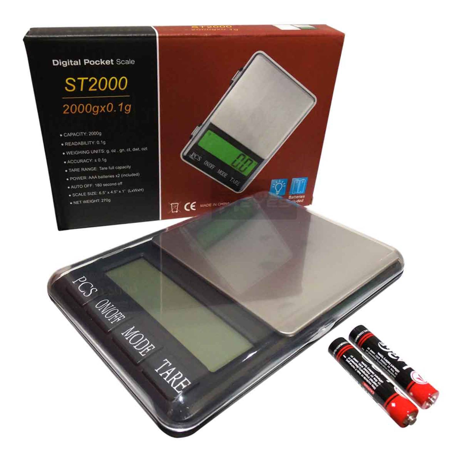 Bascula Lcd Compacta Digital 2 Kg A 0.1 Gr De Pilas St Obi