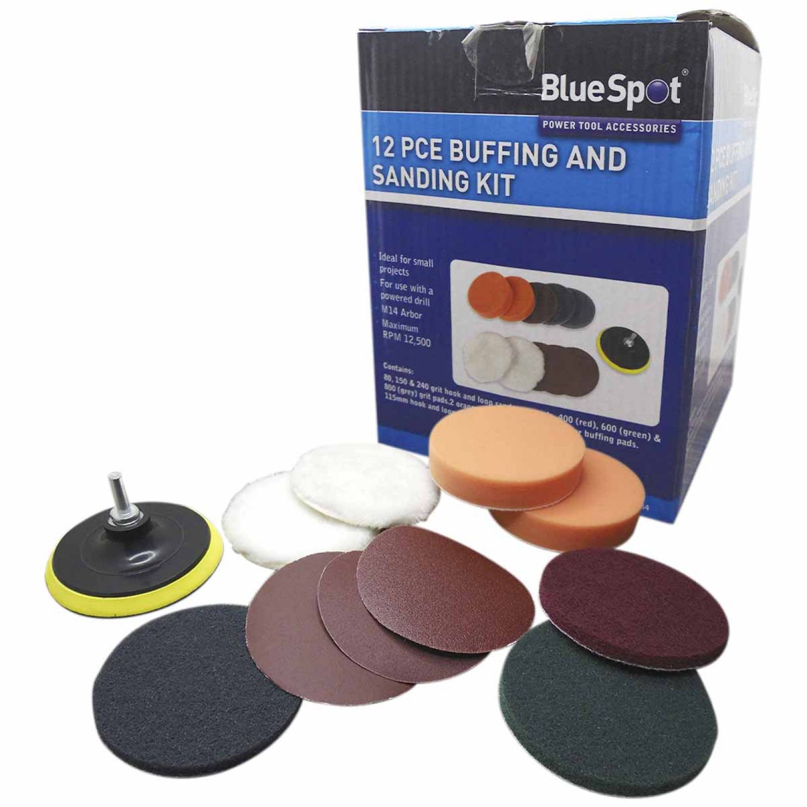 Kit 12 Pz De Lijar Taladro Esmeril Lijas Esponjas 115mm Obi