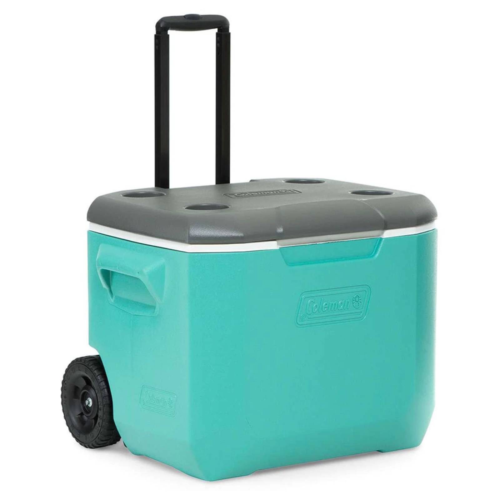 Hielera de 60 QT Con Ruedas Y Asa Verde Aqua Coleman