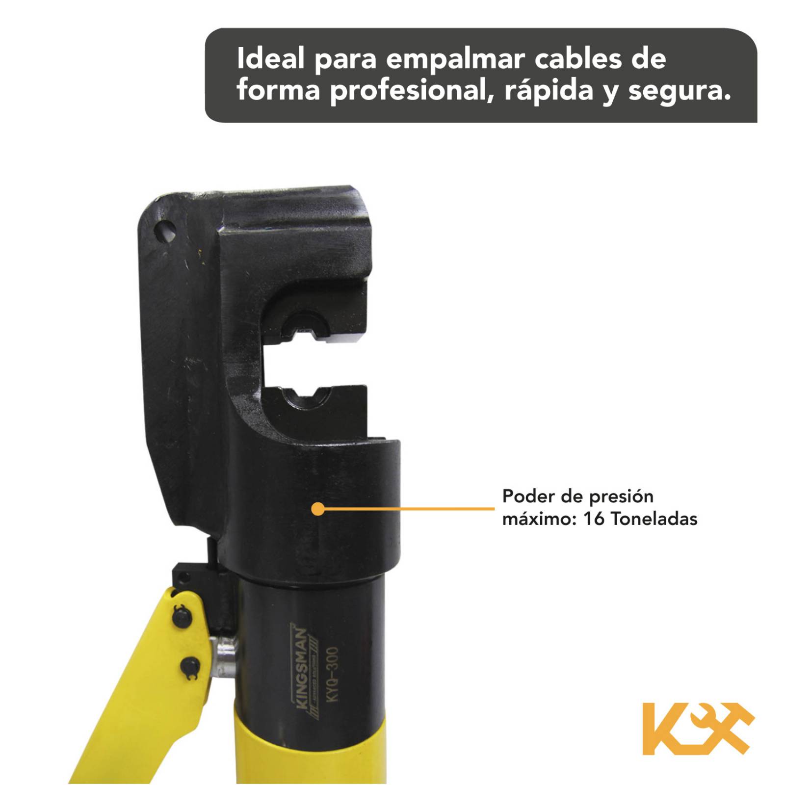 Ponchadora Pinza Hidraulica 16t Kit 23pzs 16-300mm2 Kingsman
