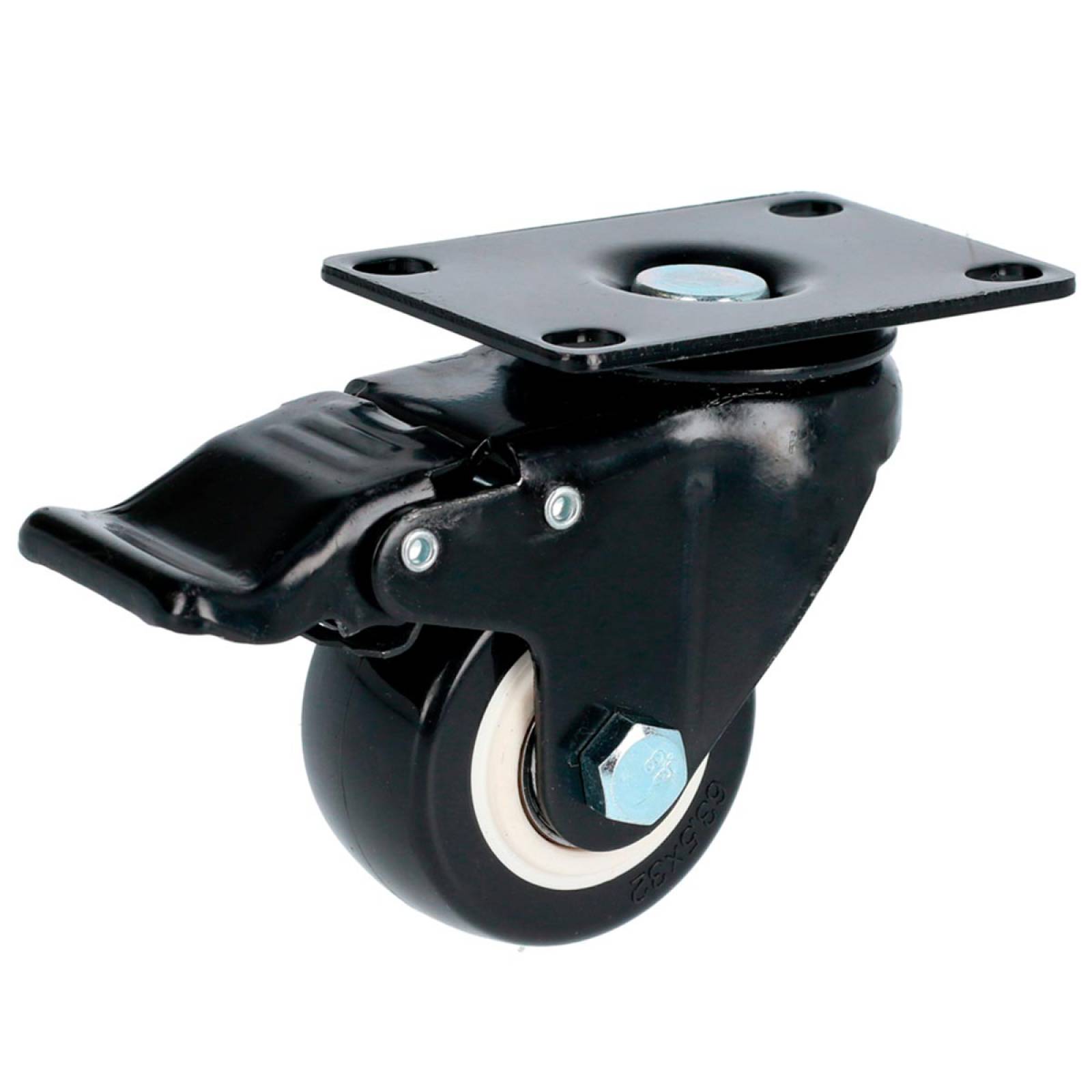 Rodaja Rueda Giratoria Con Freno De Pvc 3 In Uso Rudo Surtek