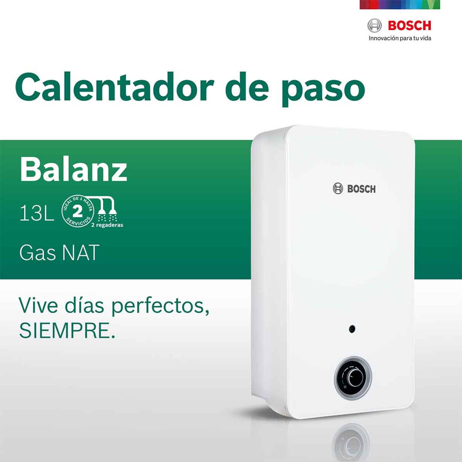 Calentador Instantaneo 2 Servicios Gas Nat 13 L Balanz Bosch