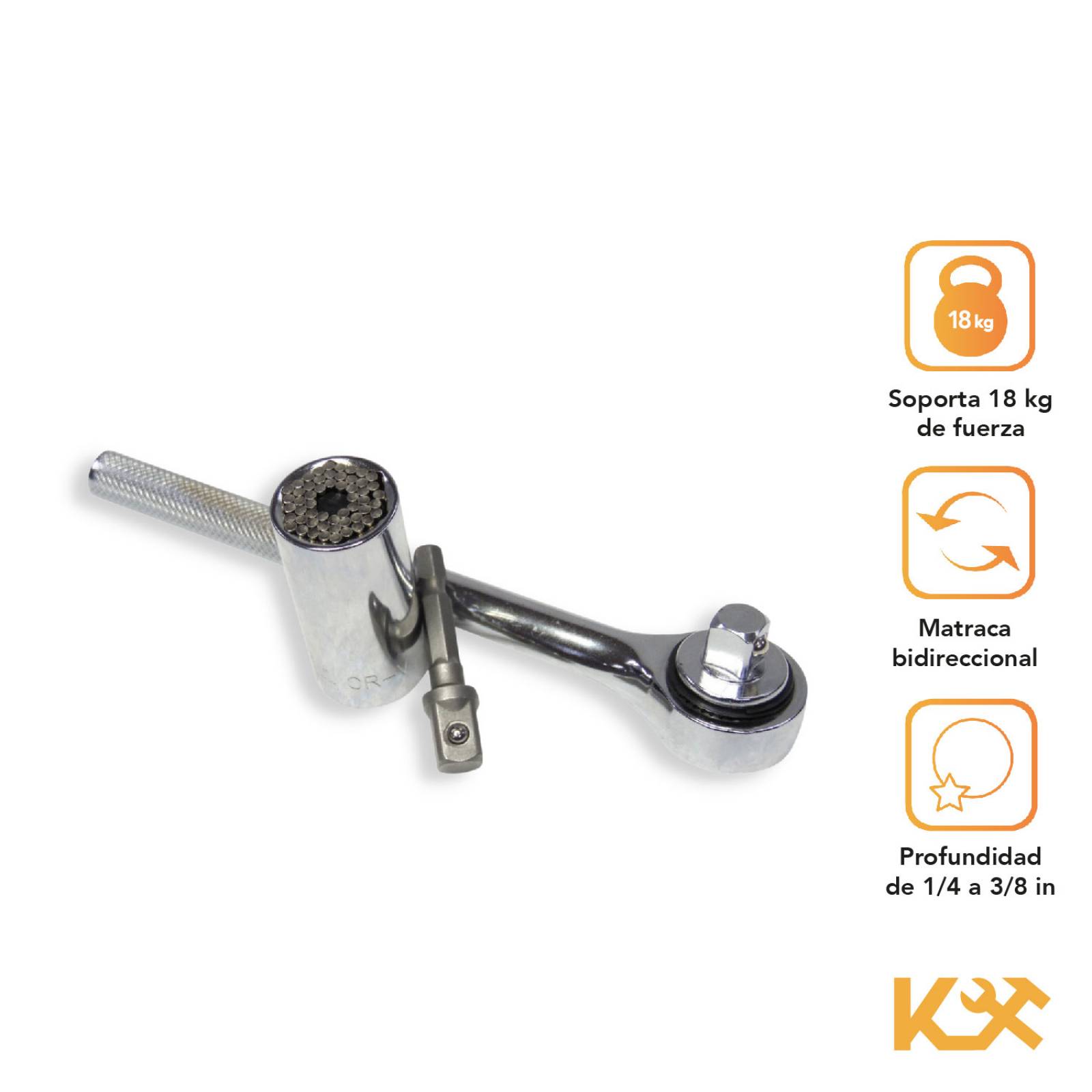 Herramienta Matraca Dado Hexagonal Universal 1/4-3/4in 3 Pzs