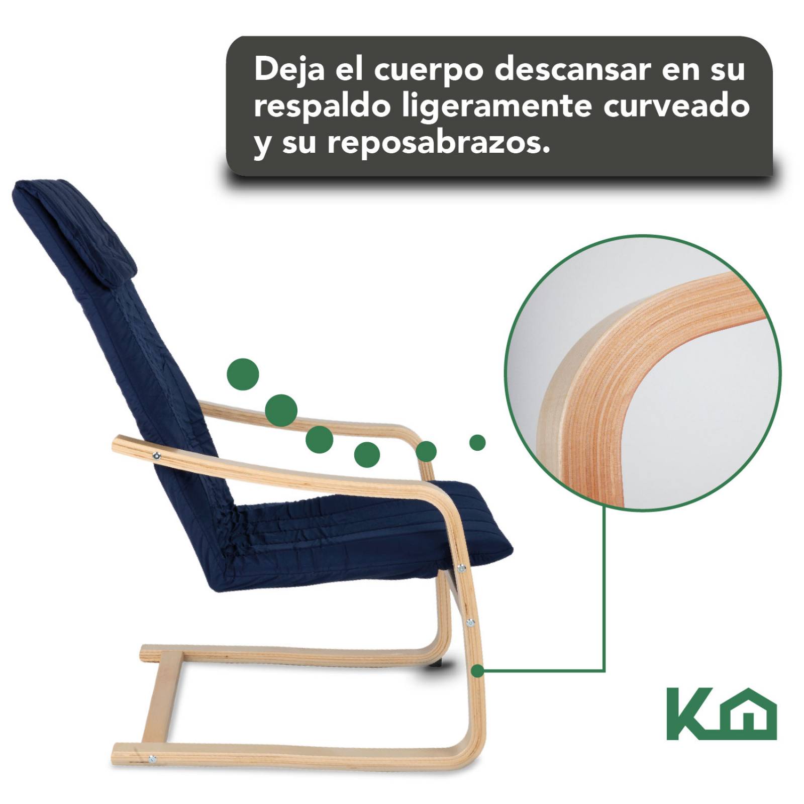 Silla Flex Sofa Moderno Sillon Exterior Mueble Jardin Patio Azul