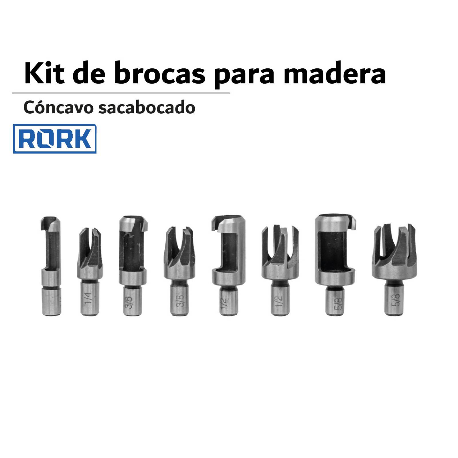 Juego Broca Sacabocado Clavacote Madera Concavo Carpintero