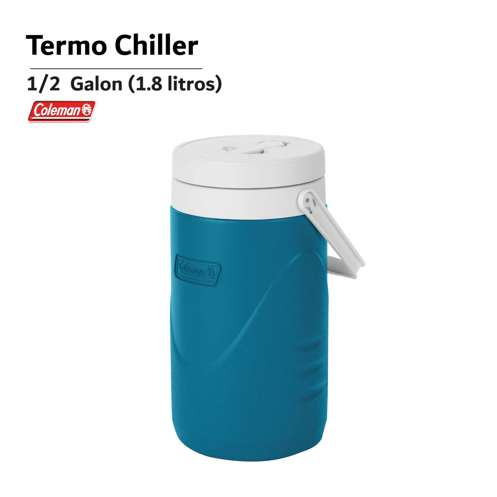 Termo Coleman Chiller 1.8lts Con Asa Bebidas Frio Caliente Azul turquesa