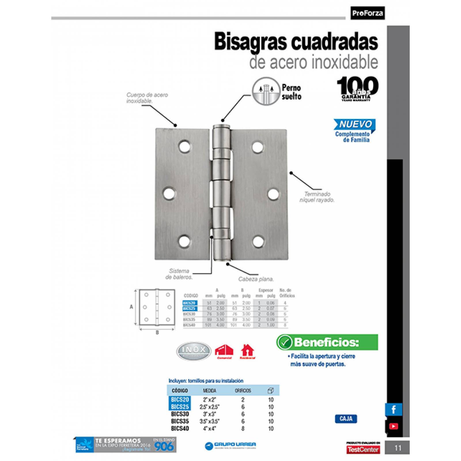 Bisagra Alargada Lat Bri 2 Pulgadas Lba20lb Lock