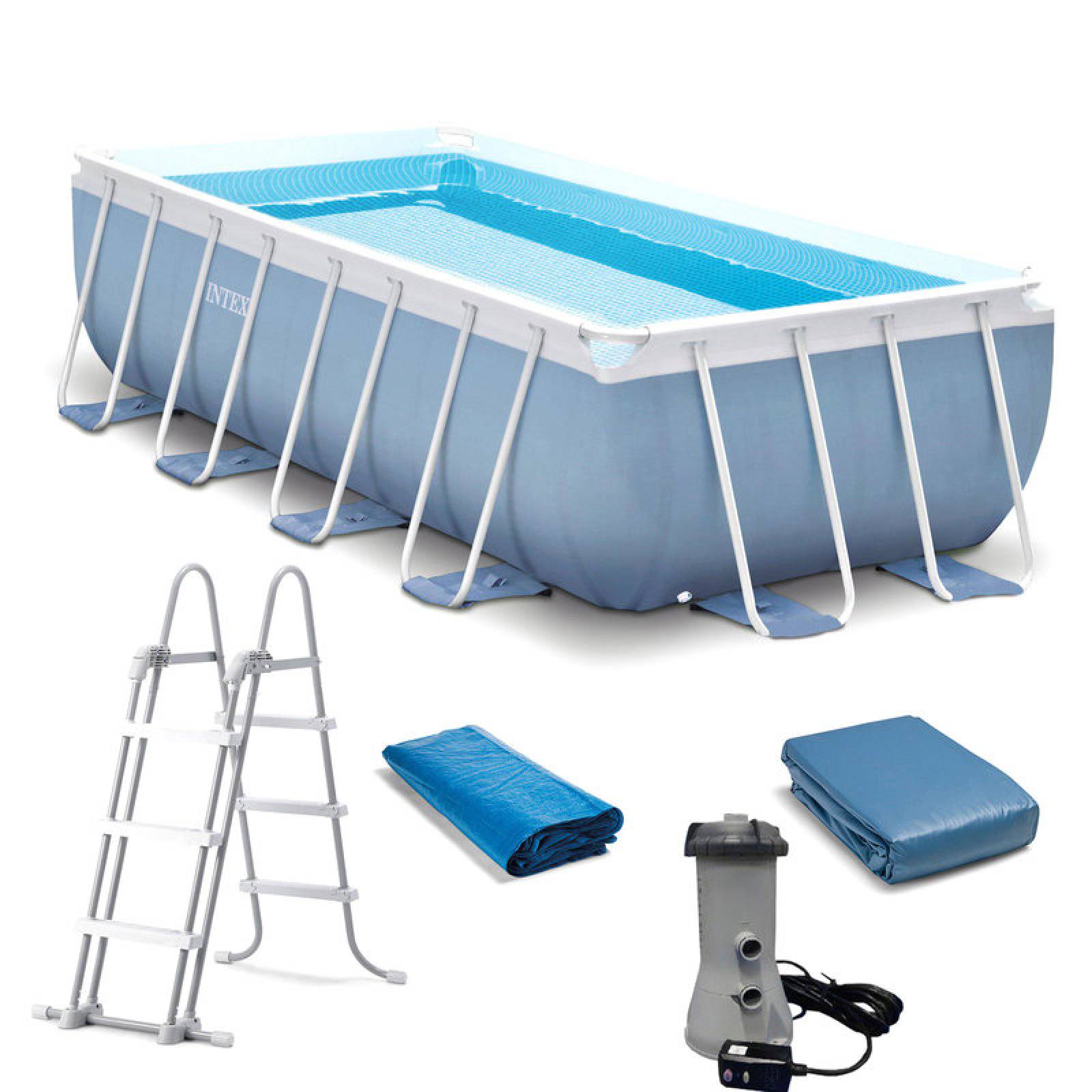 Alberca Armable Rectangular Frame Con Accesorios Intex
