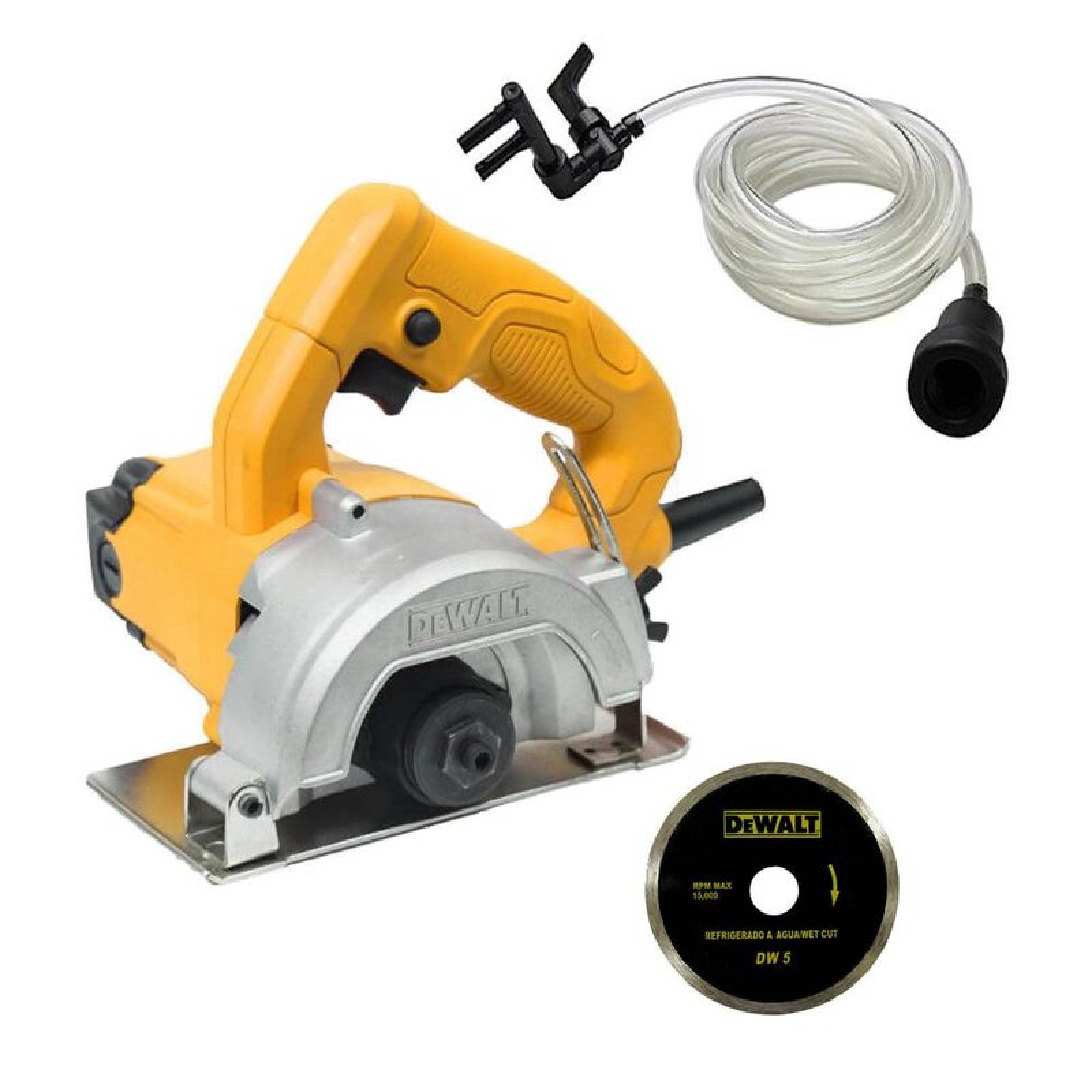 Cortadora Marmol y Loseta 125 mm 1400w Kit y Disco DeWalt