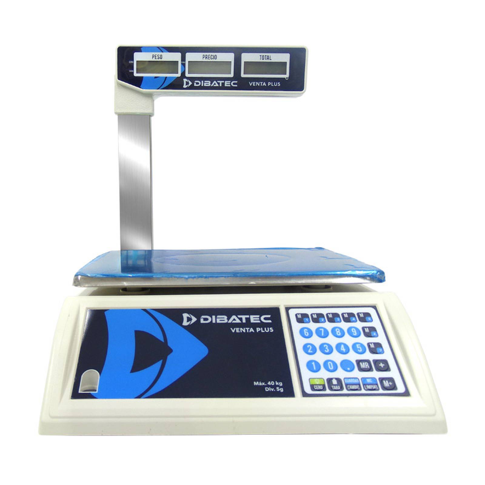 Bascula Venta Plus Cap. 40 kg Plato Acero Inoxidable Dibatec