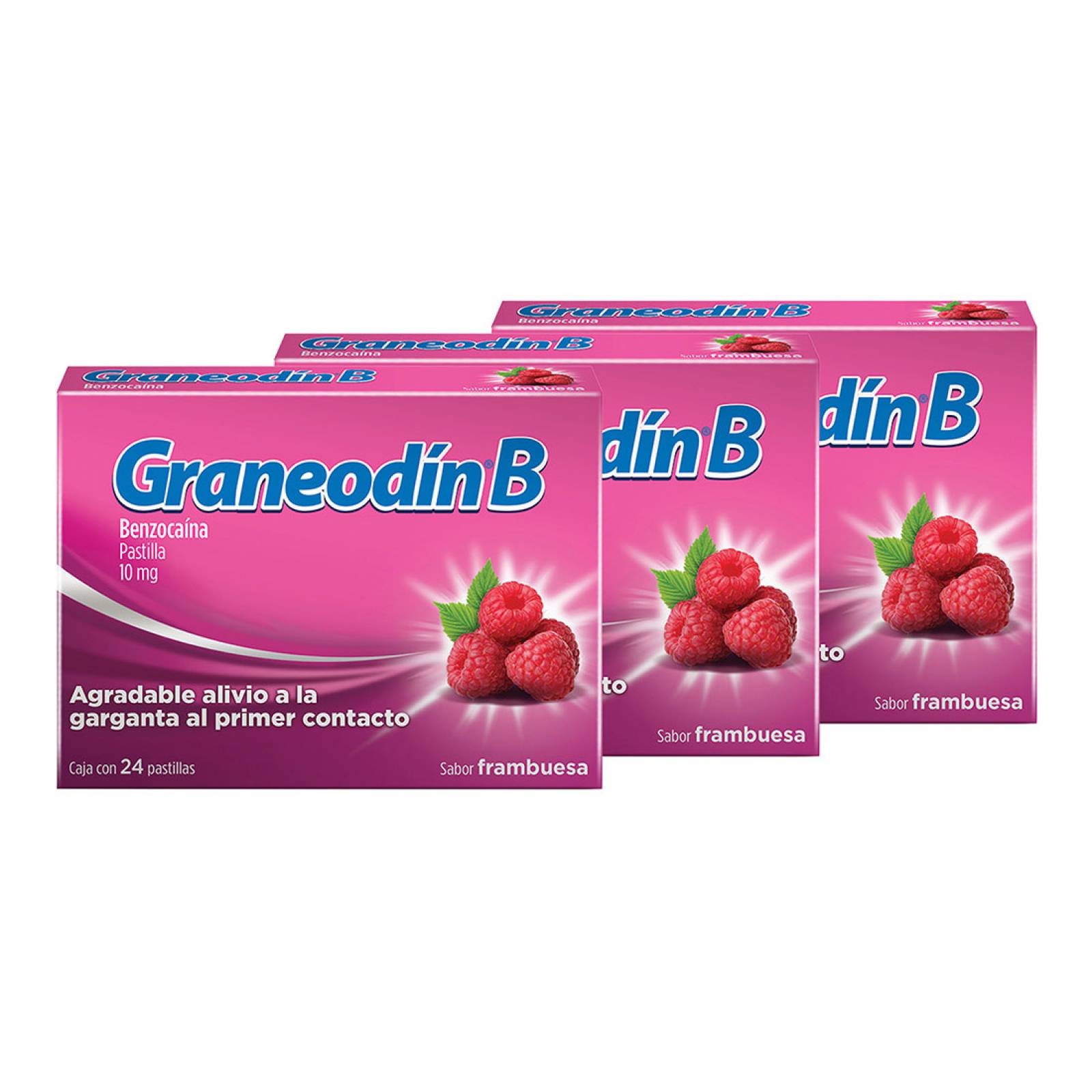 Kit Graneodin B Sabor Frambuesa 24 Tabletas 3 pzas