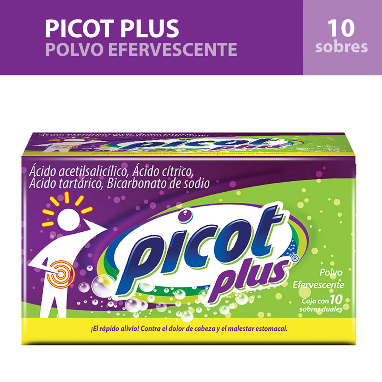 Picot Plus Analgésico y Antiácido 10 Sobres