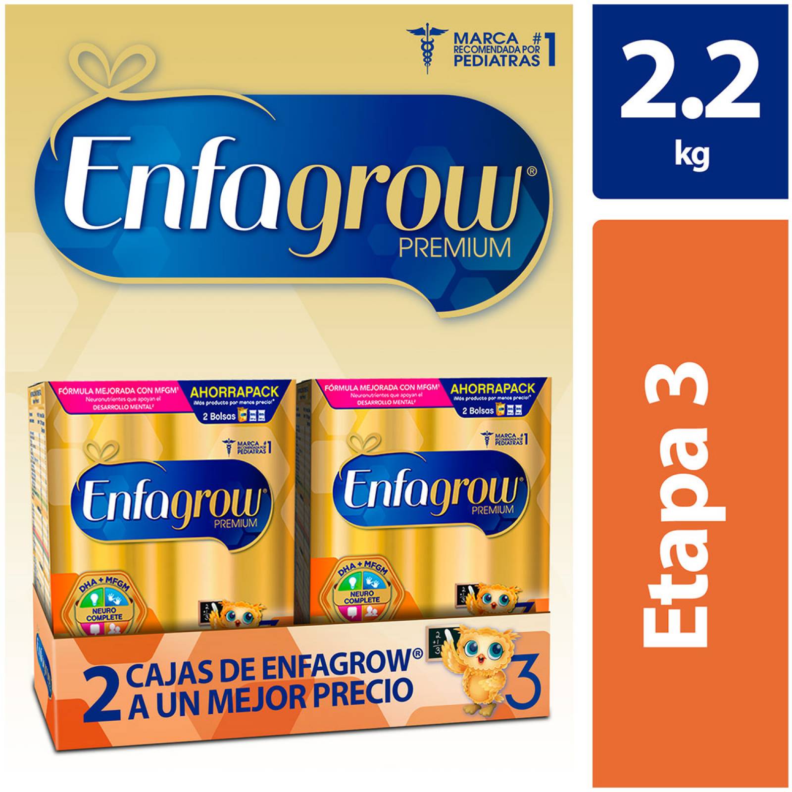 Enfagrow Premium Etapa 3 2X1 Leche Crecimiento 2.2 Kg