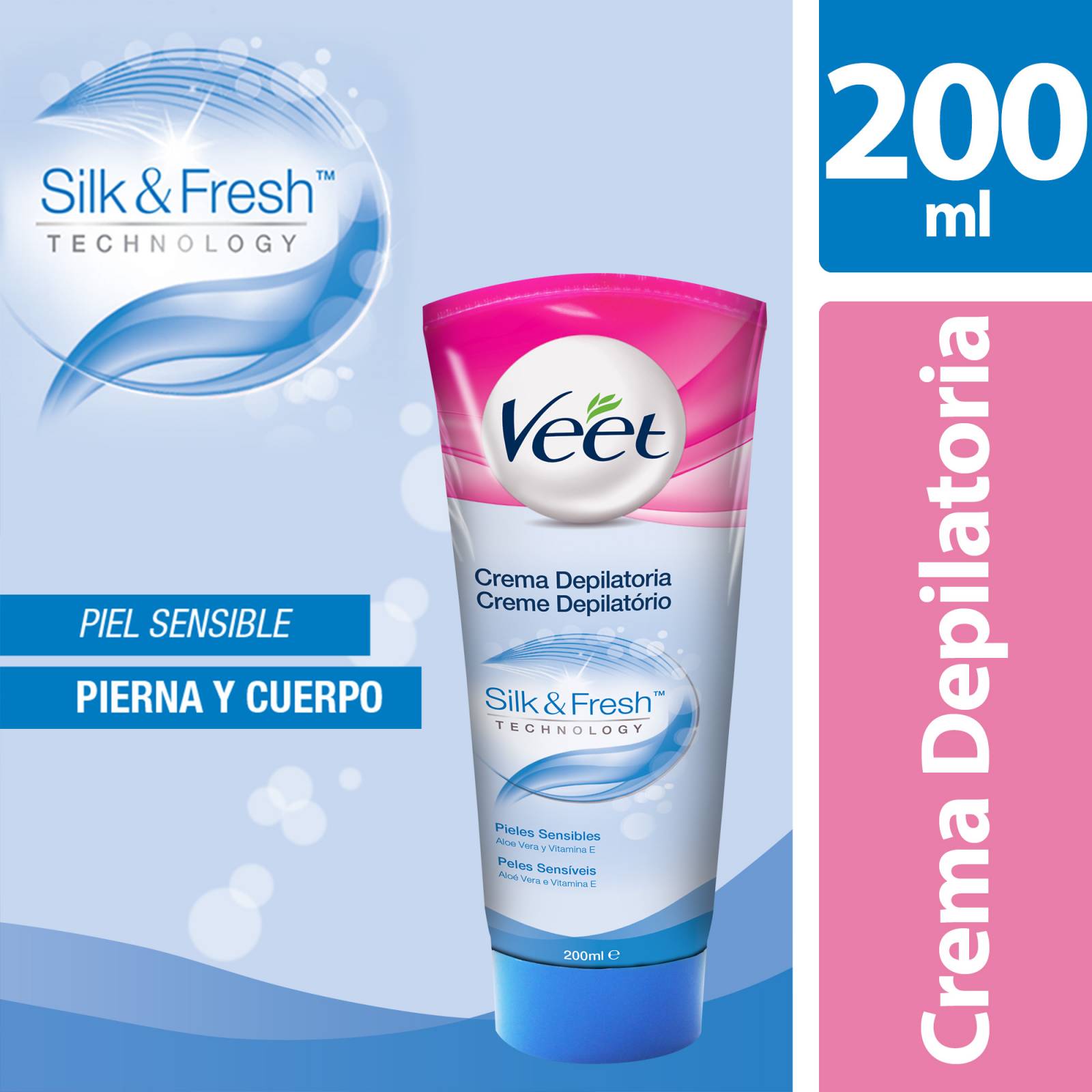 Veet Crema Depilatoria Corporal Piel Sensible 200 ml