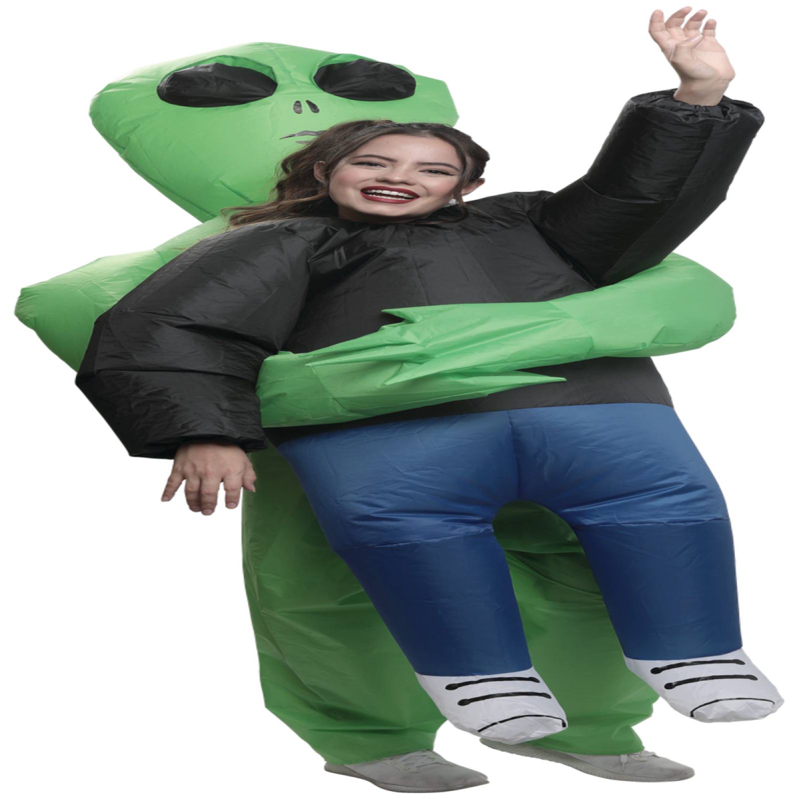 Disfraz Inflable Alien Verde Cargando Humano Halloween