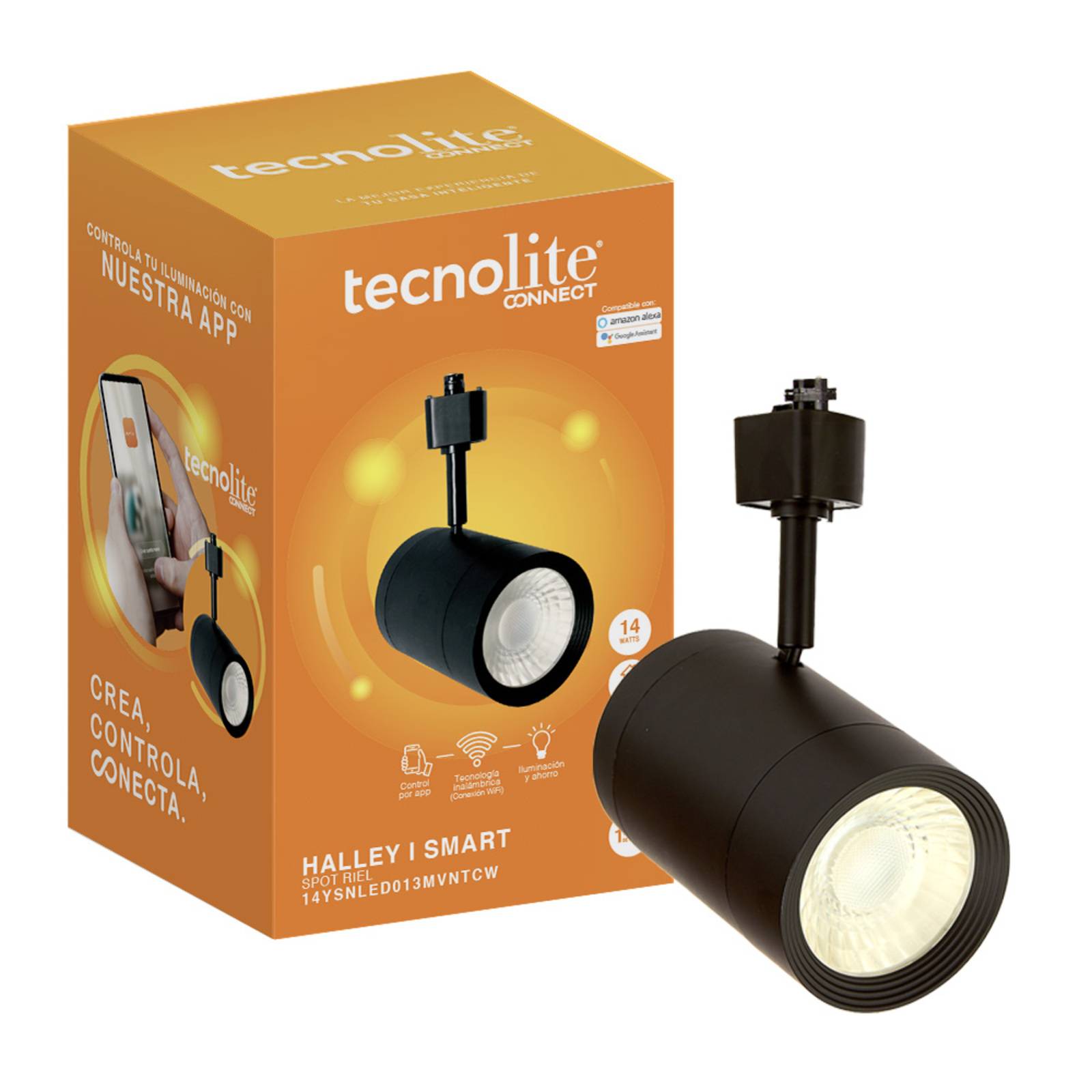 Lámpara De Riel LED WiFi 14W Luz RGB Alexa Tecnolite Connect