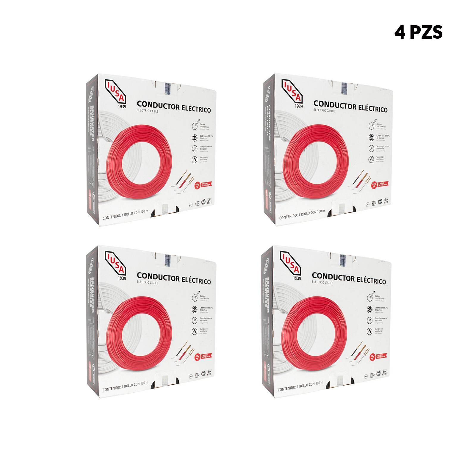 Kit Cable Calibre 14 Thhw Ls Ce 100M B N R V 19 Hilos Iusa