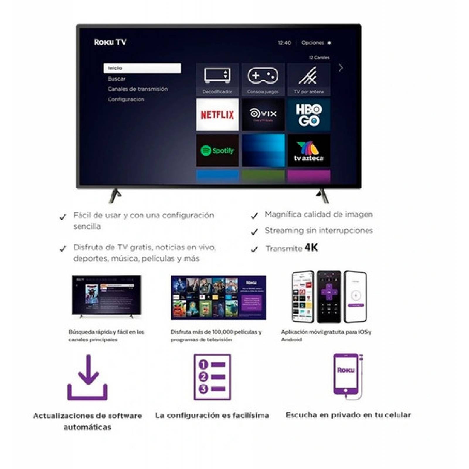 Smart Tv 55 PuLG 4k Uhd Rokutv Hdmi usb Jvc Si55urf