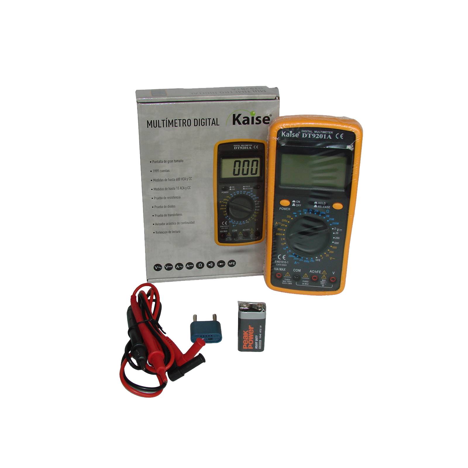 Multimetro Digital Medidor Voltaje DMM DT9201A Kaise