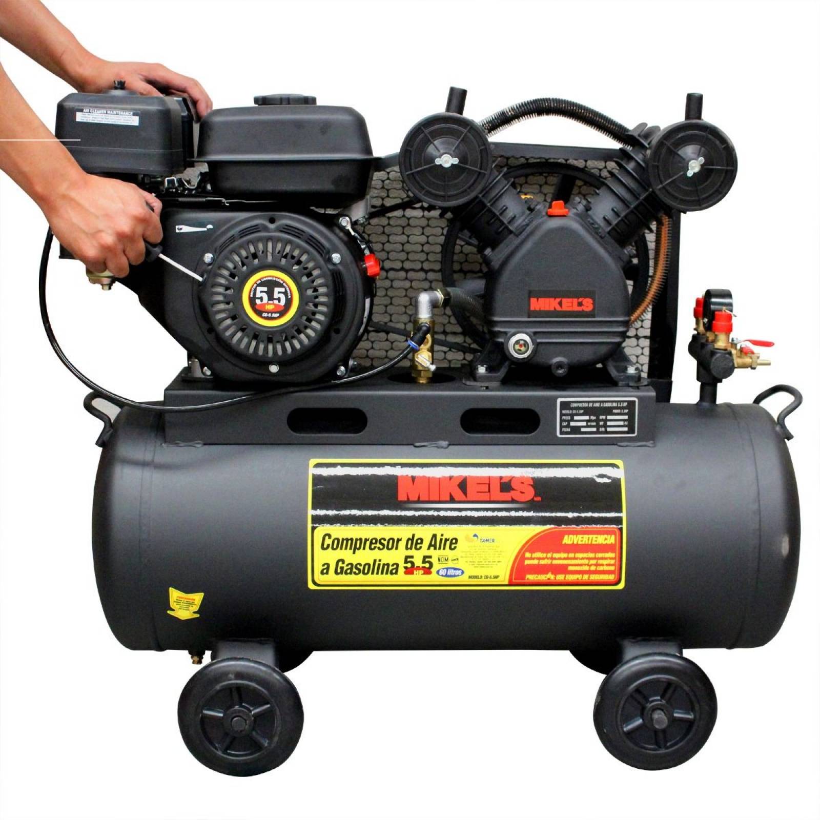 Compresor de Aire 5 5 HP Motor a Gasolina 60 litros Mikels