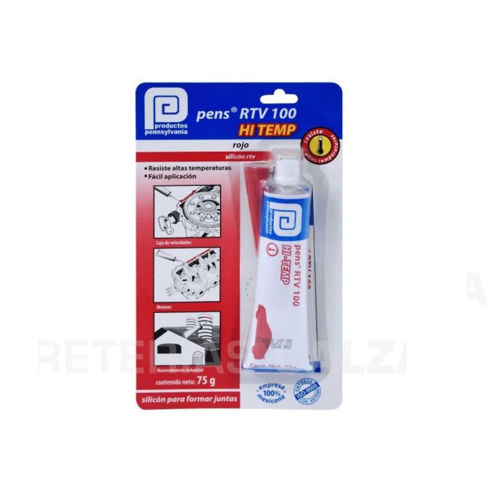 Adhesivo Sílicon RTV 100 Alta Temperatura 75g Pennsylvania