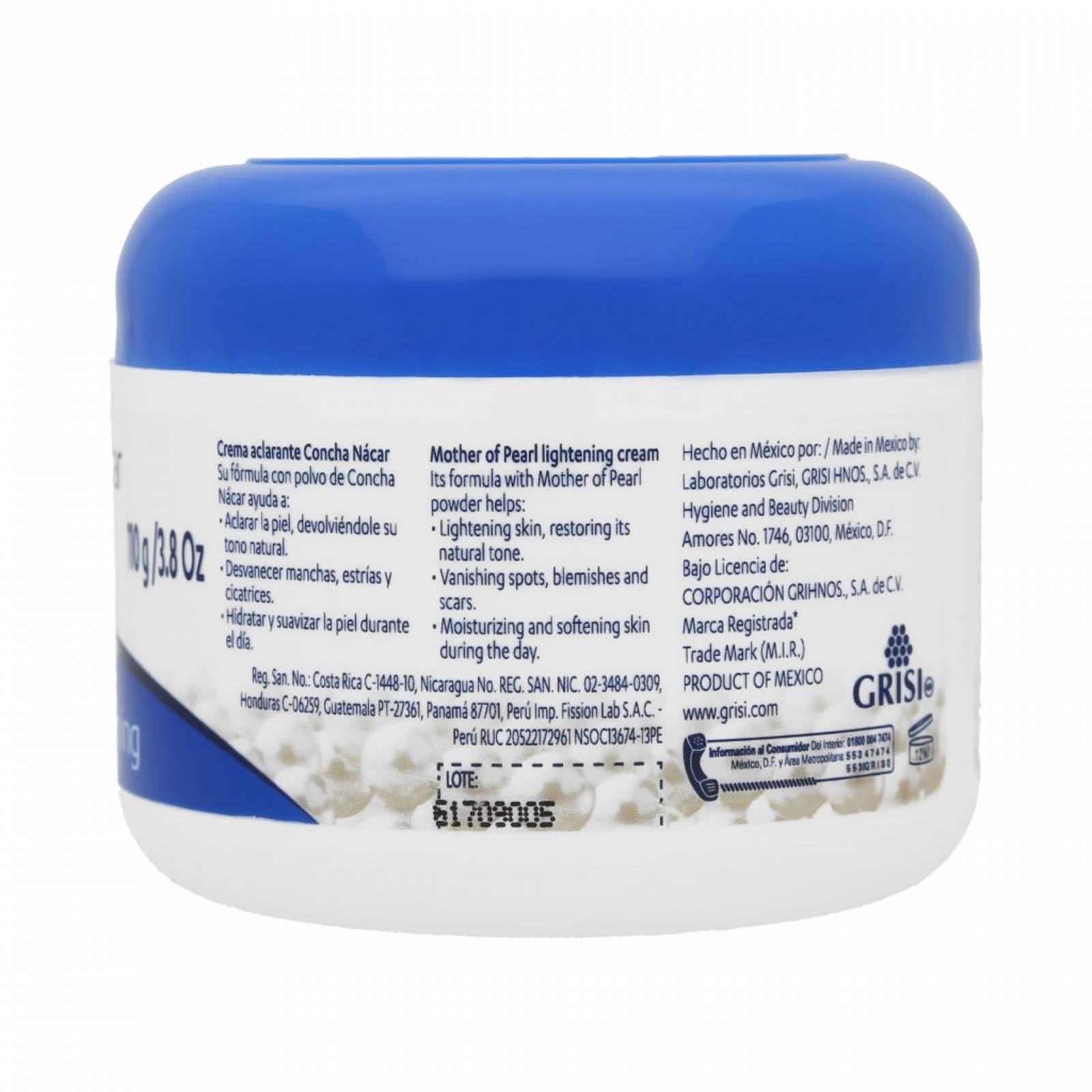Crema Facial Sólida Aclarante Grisi Concha Nacar 110 G