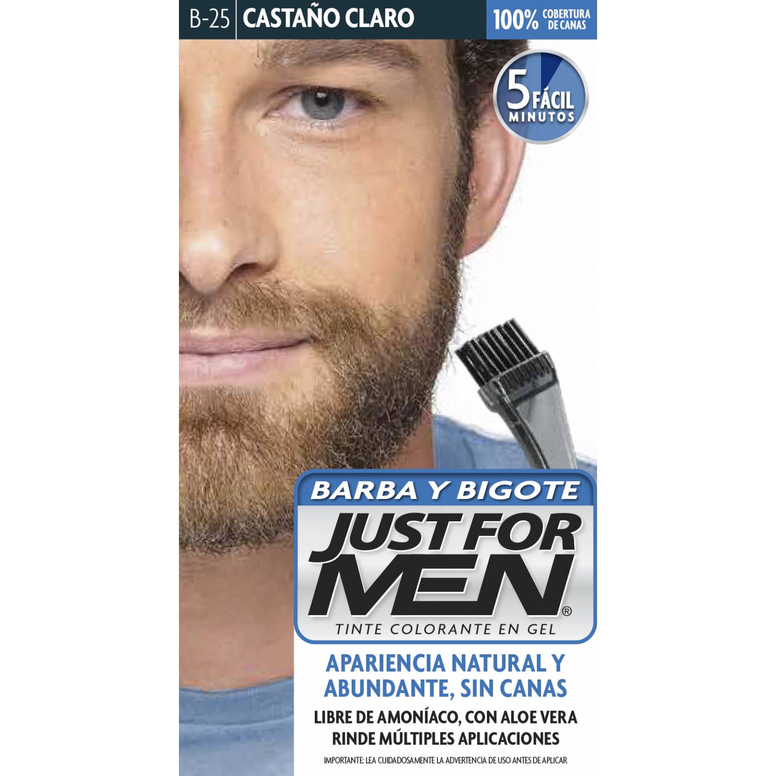 Tinte Cubre canas Barba y Bigote Just for Men Castaño Claro