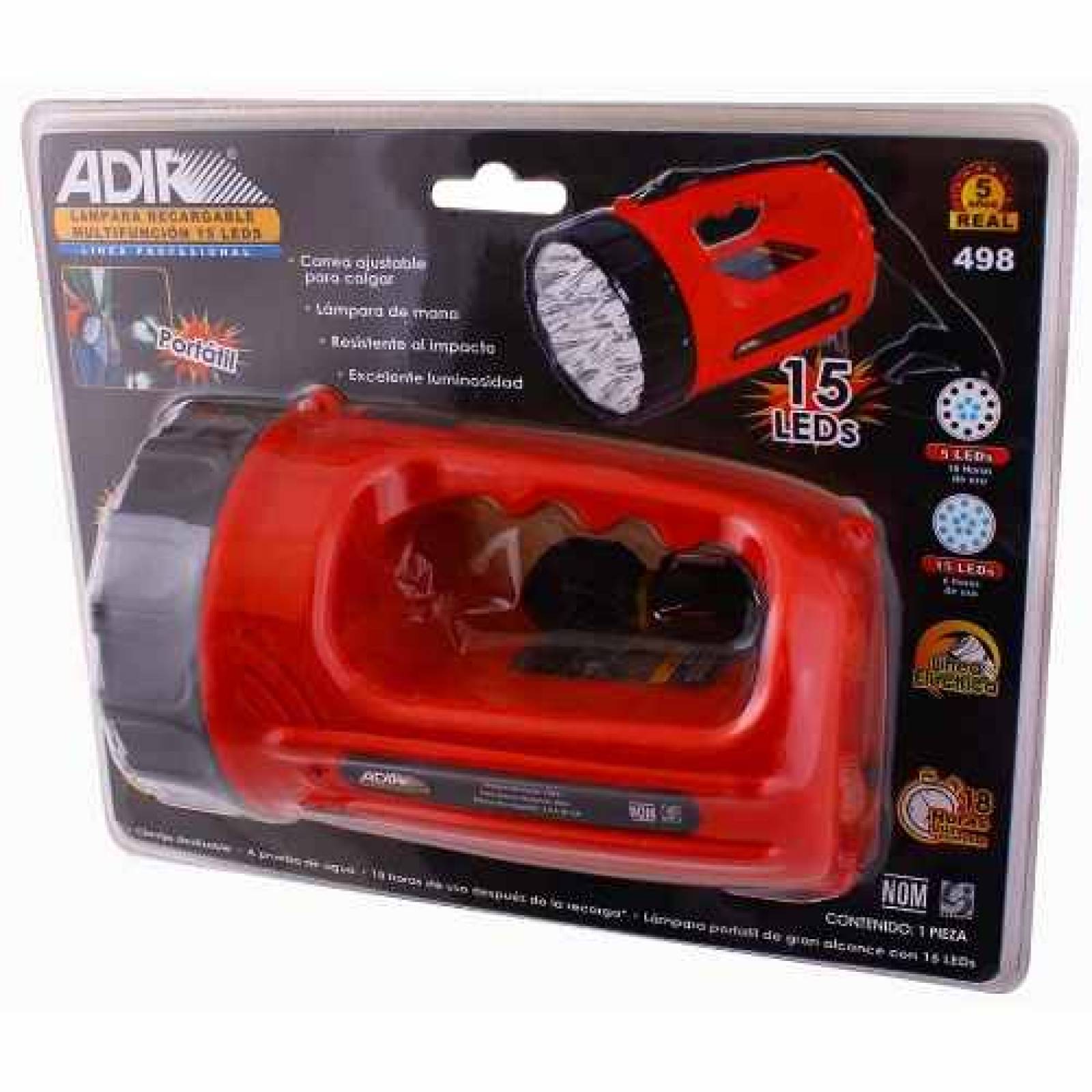 Lampara Mano Adir Recargable 15 Leds Mod.498