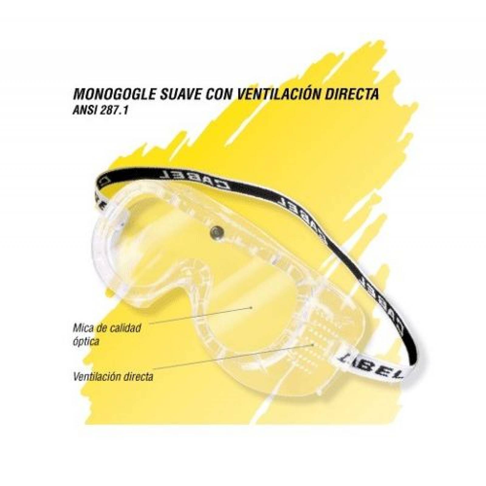 Lentes Seguridad Monogogle Suave Trans C-1 Accesorio Cabel