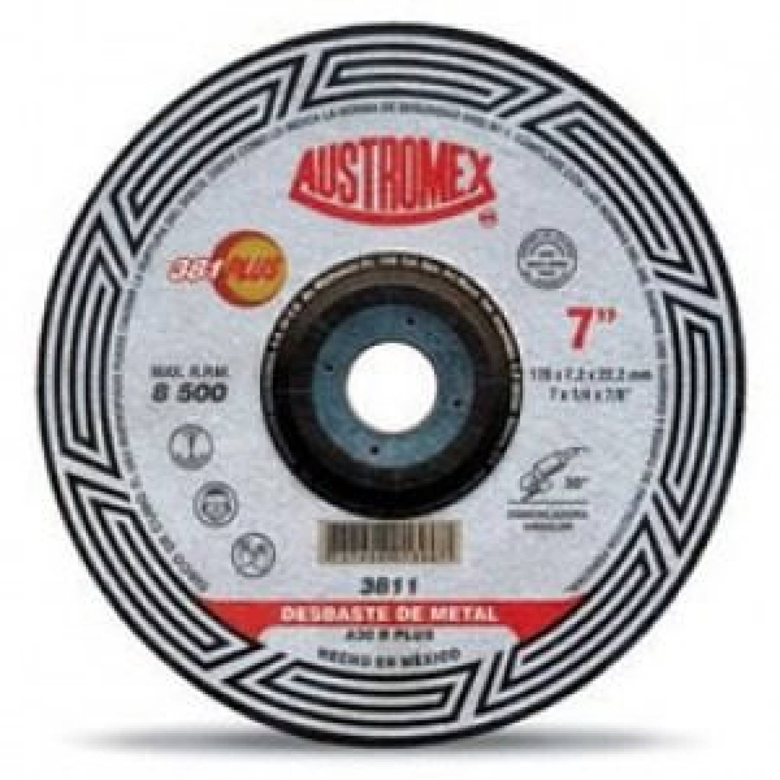 Disco Centro Deprimido Desbaste Metal 7" Austromex 3811