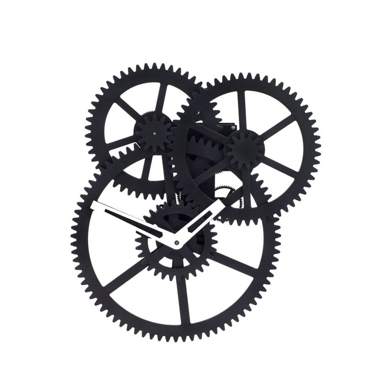 Reloj Medidor Tiempo Pared Engranes Negros Kikkerland