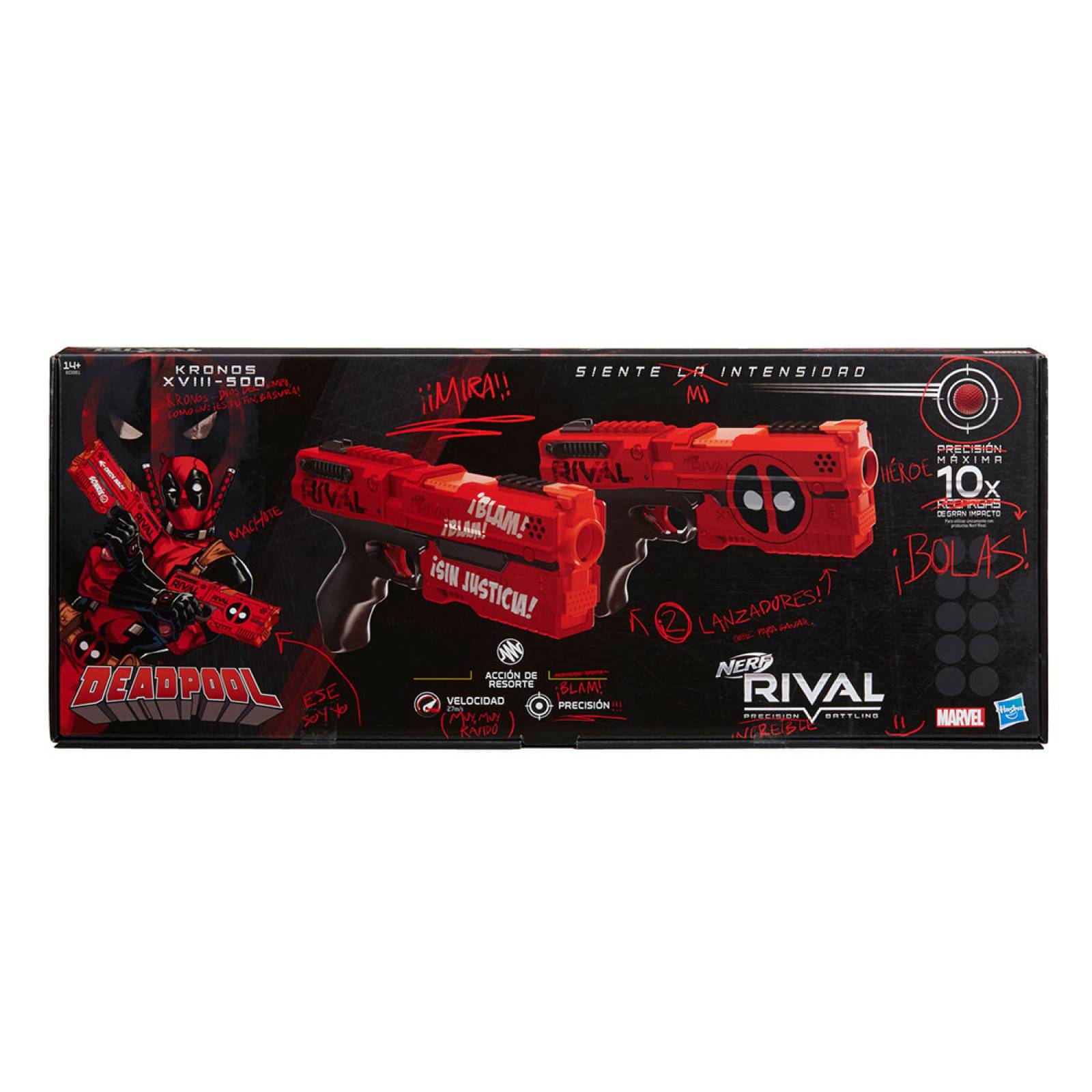 Lanzador Nerf Rival Kronos XVIII-500 Deadpool 2 Pack Hasbro