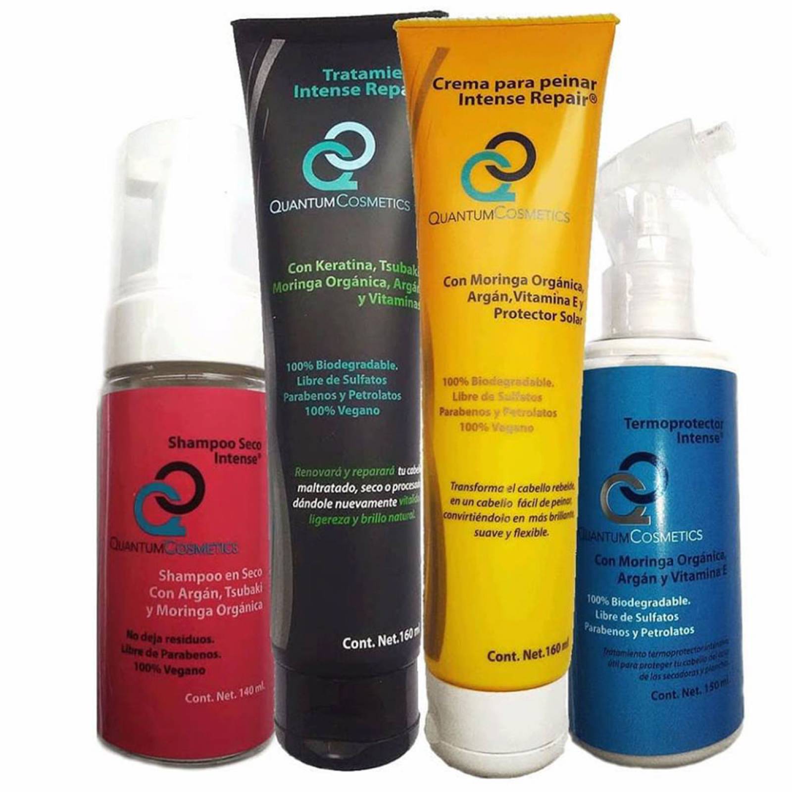 Kit Tratamiento Crema Termoprotector Shampoo 4pz Quantum