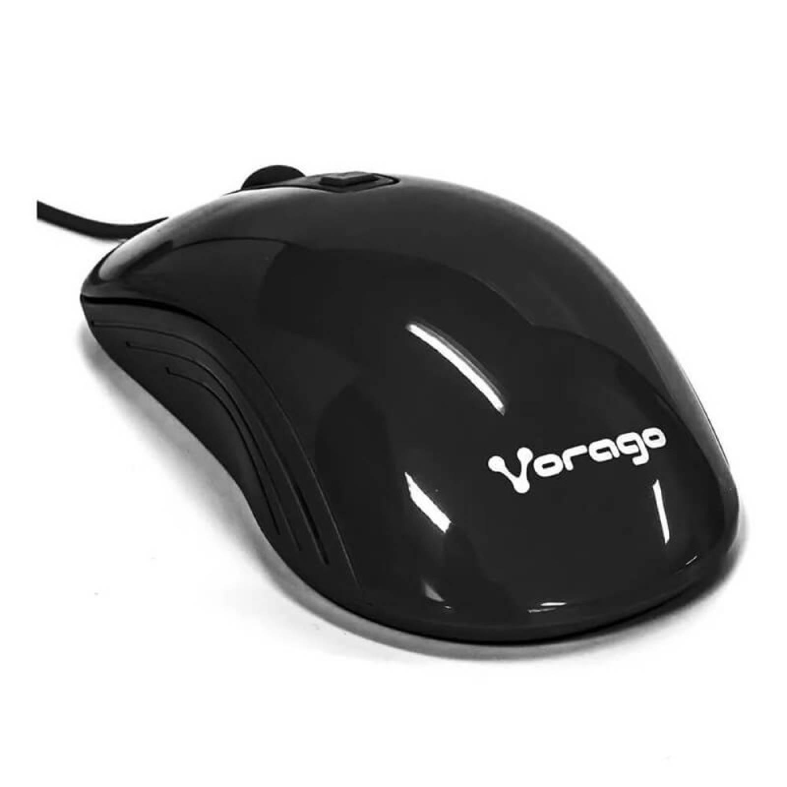 Mouse Vorago negro 4 botones USB 1000 DPI MO-102/N
